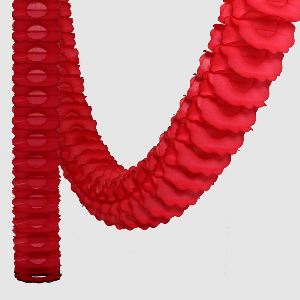 Bright Red Classic Garland Streamer – Très Chic Party Boutique