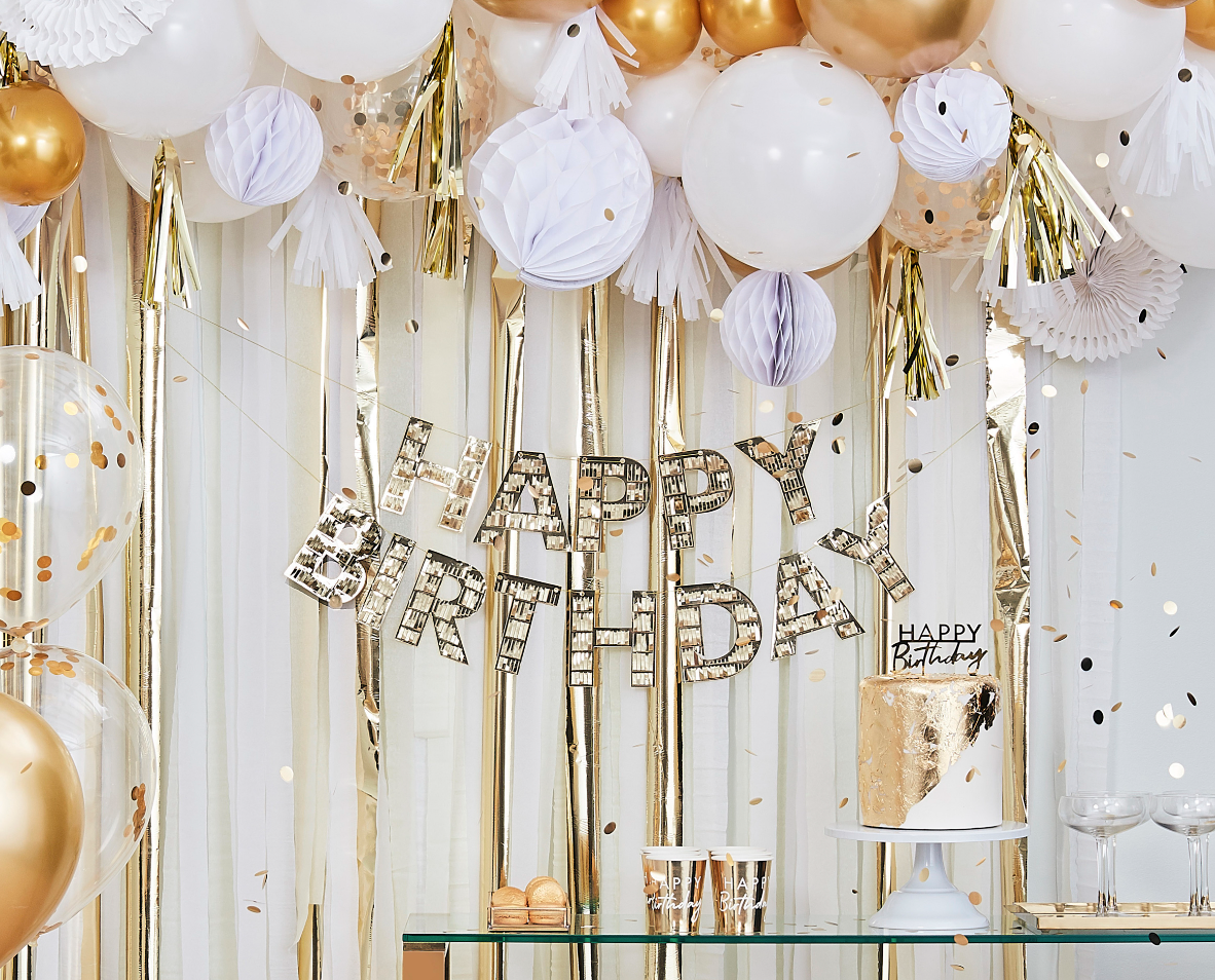 Gold Happy Birthday Party Cups – Très Chic Party Boutique
